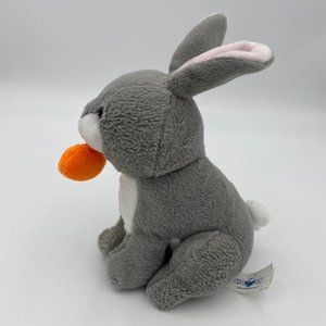 HugFun | Toys | Hugfun Gray Bunny Rabbit With Carrot In Mouth Plush ...